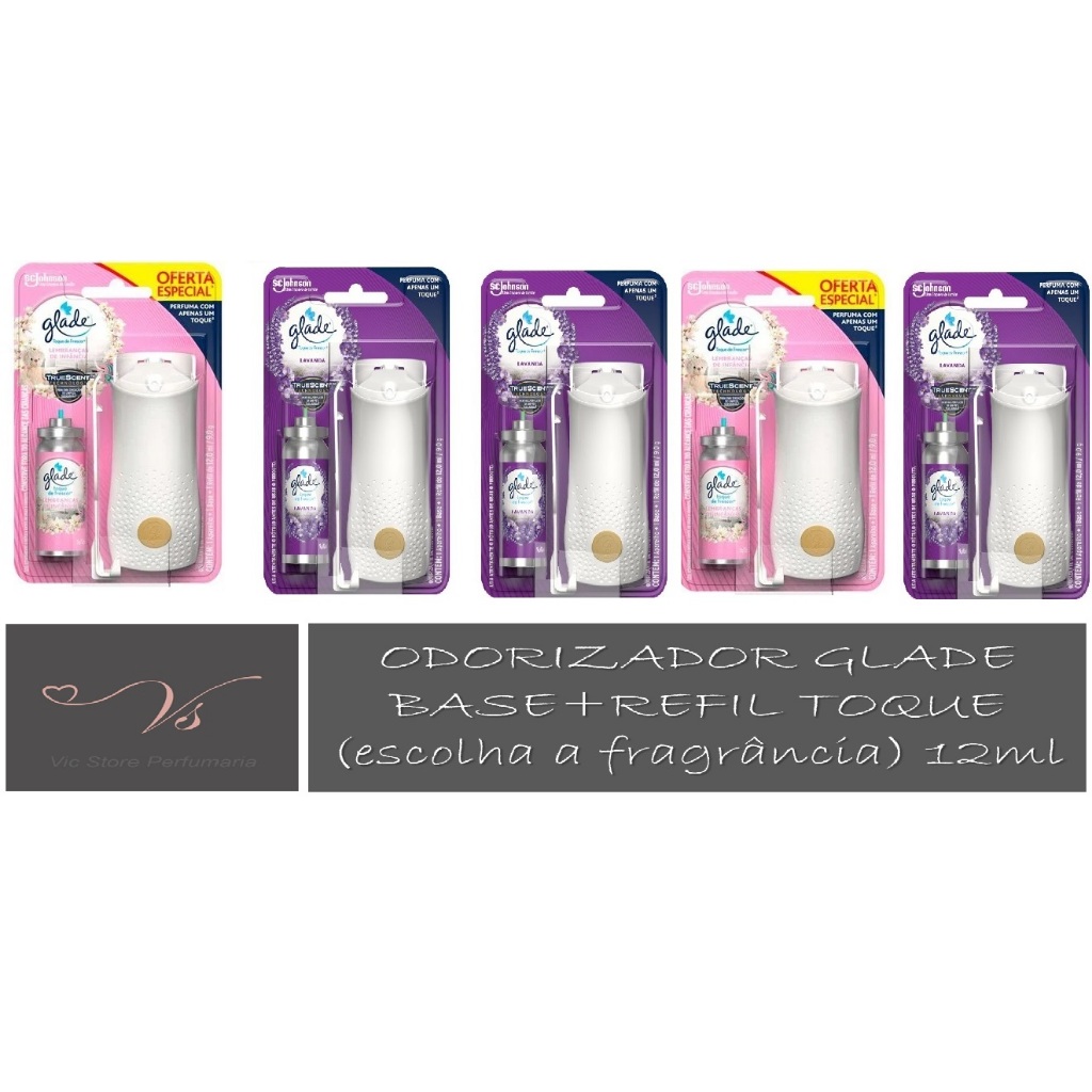 Odorizador Glade Base+ Refil Toque (Escolha o tipo) | Shopee Brasil