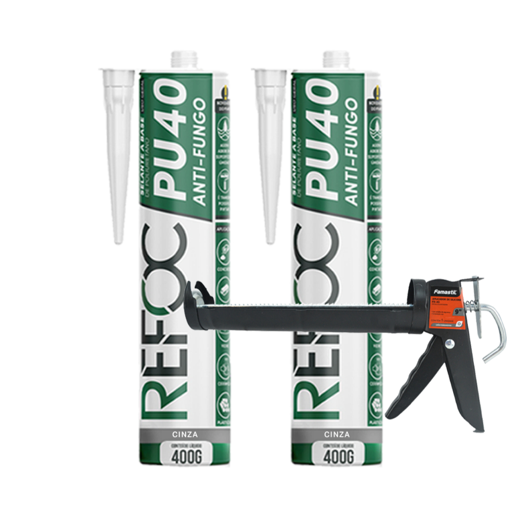 Cola Pu Silicone Adesivo Pu40 Selante Poliuretano Kit C/2 e Aplicador ...
