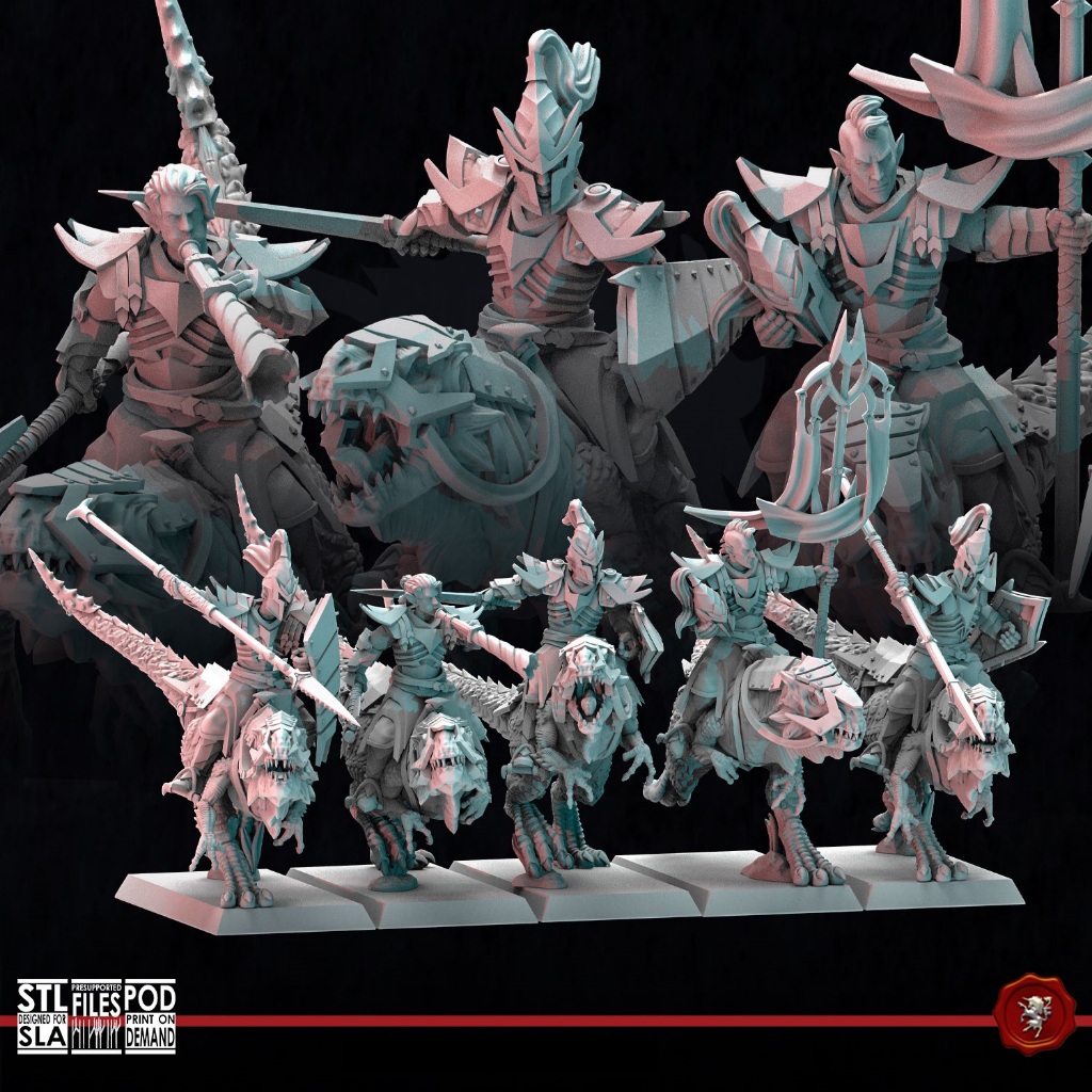 Miniatura Dread Knights Cold Ones Dark Elves - Jogos de Tabuleiro ...