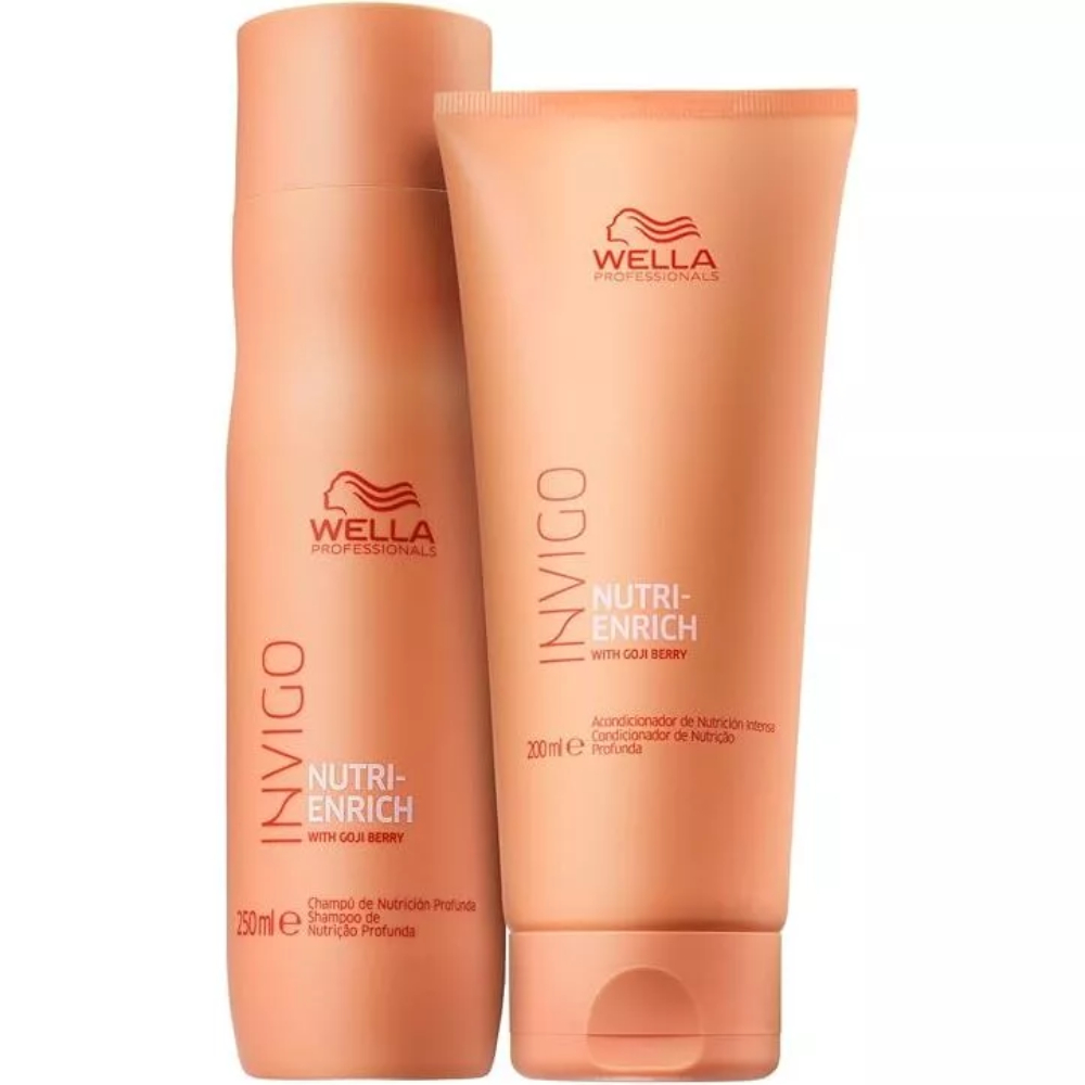 Kit Wella Invigo Nutri-Enrich Shampoo 250ml + Cond. 200ml | Shopee Brasil