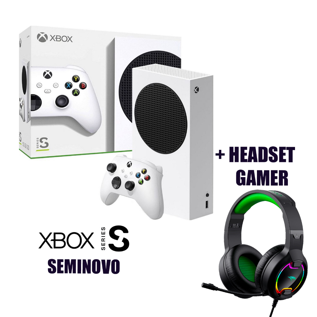 Console Xbox Series S 512GB SSD Branco - Seminovo + Headset Opcional ...