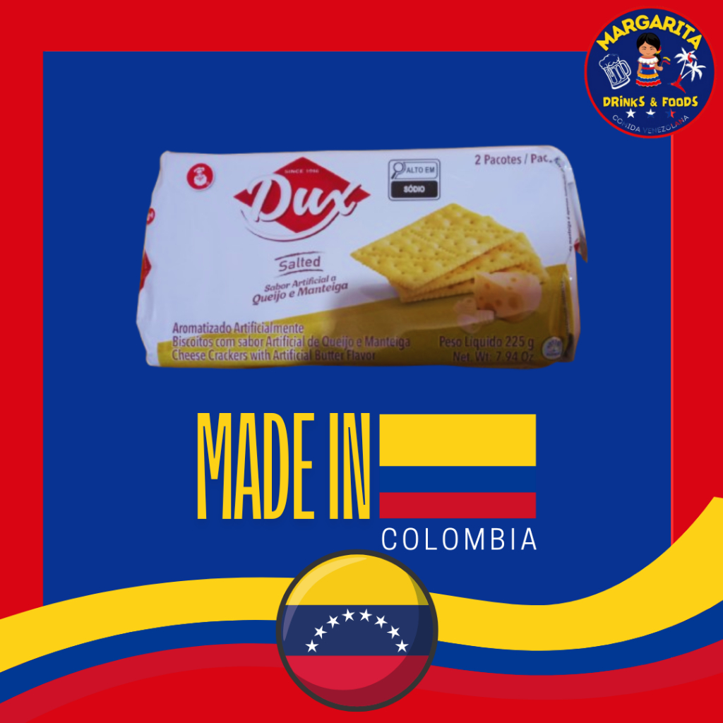 Biscoito Colombiano Cracker Sabor Queijo e Manteiga Dux 225g | Shopee ...