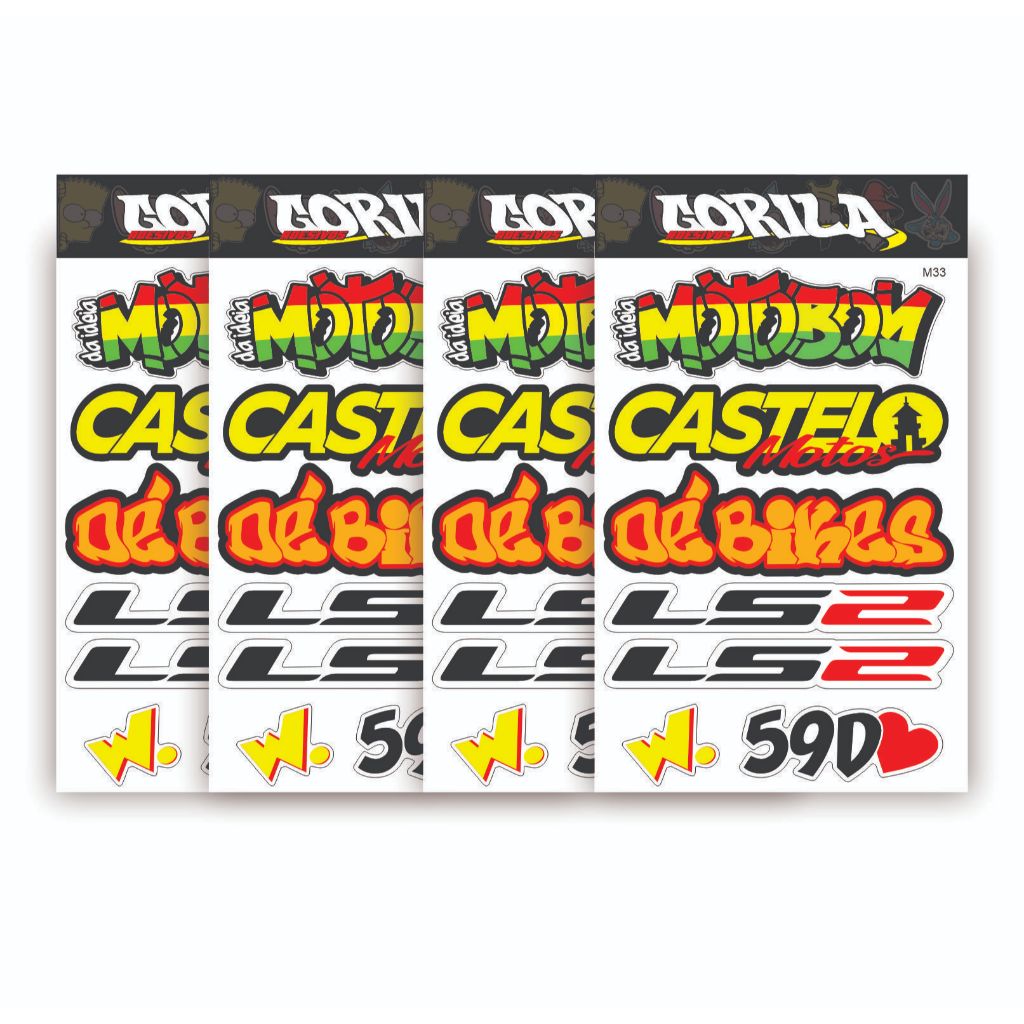 Kit CARTELAS Adesivos Brilhante LS2 - Capacete - Moto - Carro Universal - Castelo Motos | Shopee ...