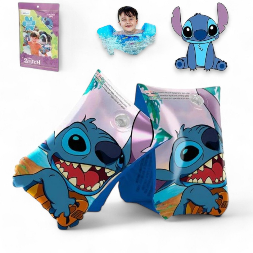 Kit 2 Unidades Boias de Braço Infantil Lilo Stitch Piscina Mar Verão ...