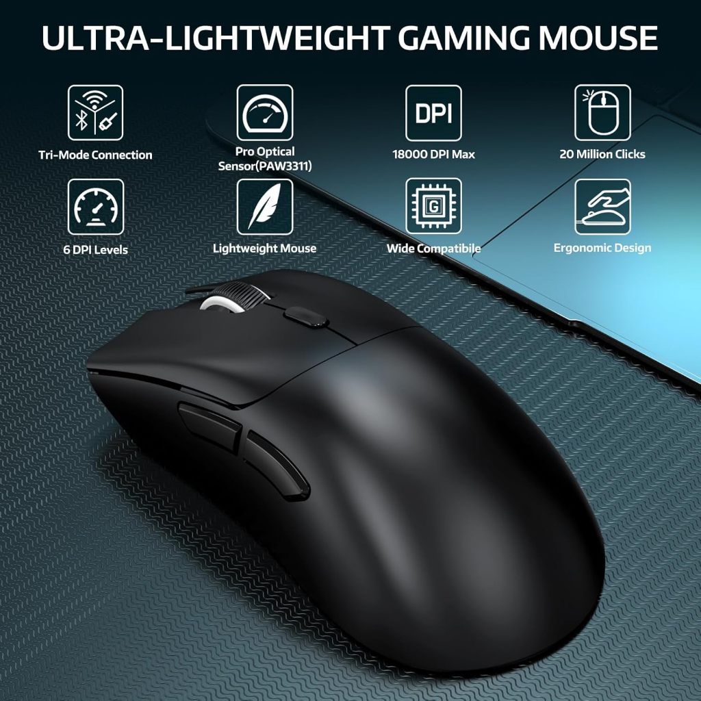 ATTACK SHARK R1 Wireless Gaming Mouse Preto | Shopee Brasil