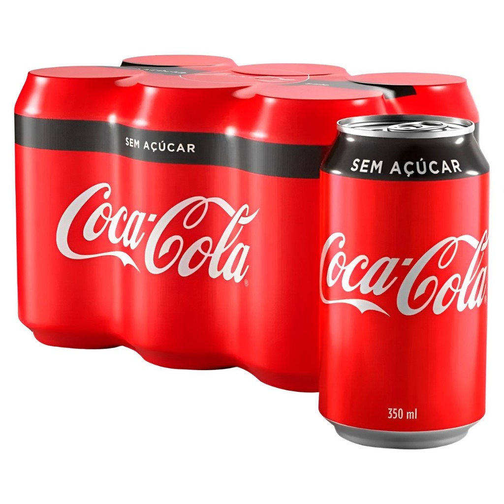Bebida Refrigerante Coca Cola Zero Lata 350ml C/6 Unidades | Shopee Brasil