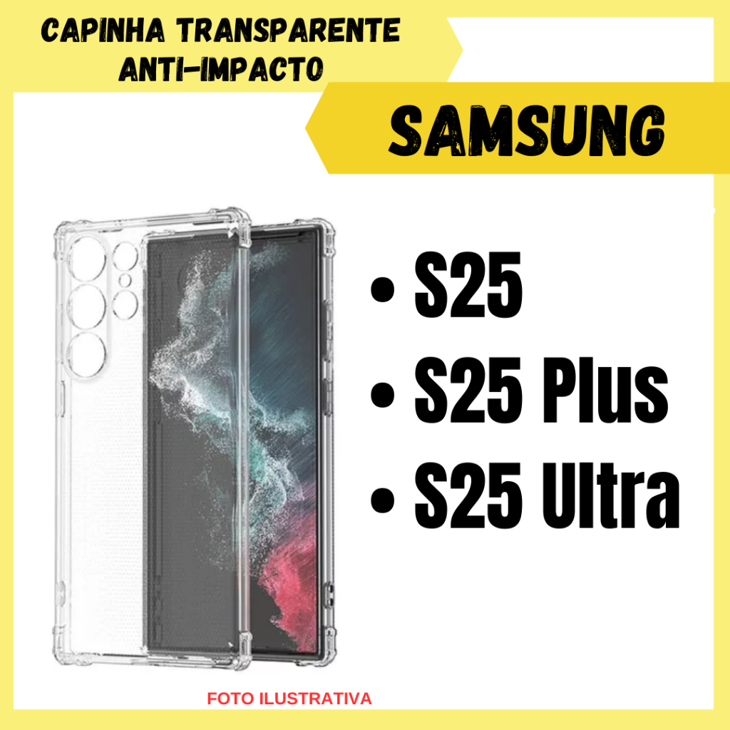 Capa Transparente Anti Impacto Samsung S25 / S25 Plus / S25 Ultra ...