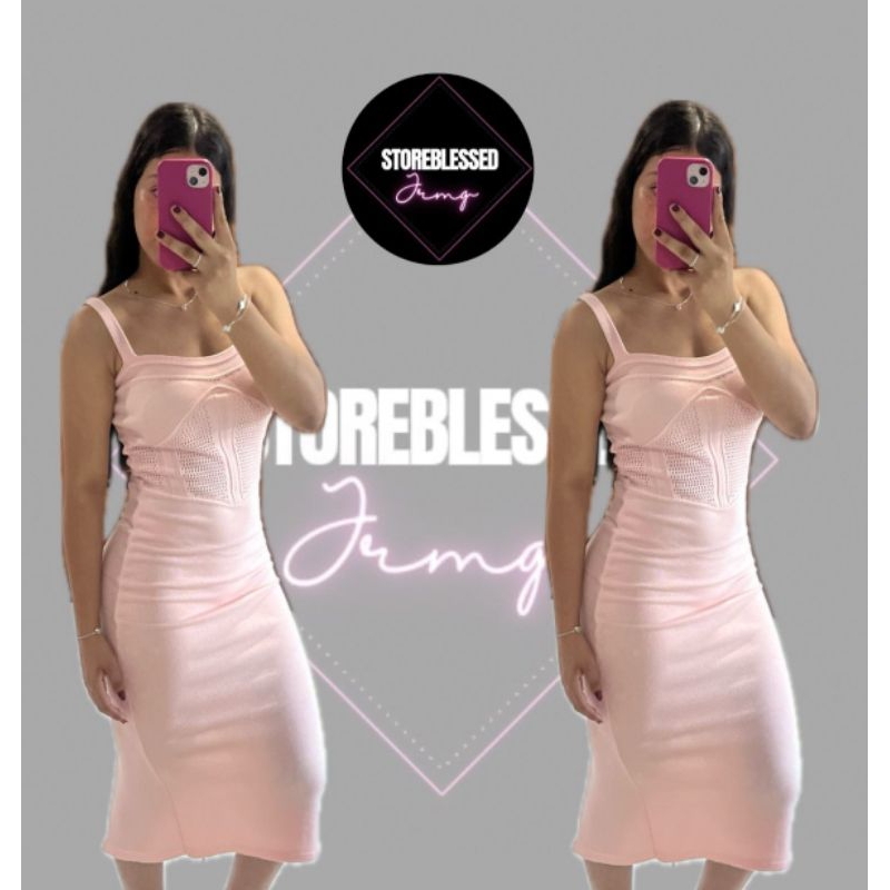 Vestido MIDI Duda Girl Rosa Claro | Shopee Brasil