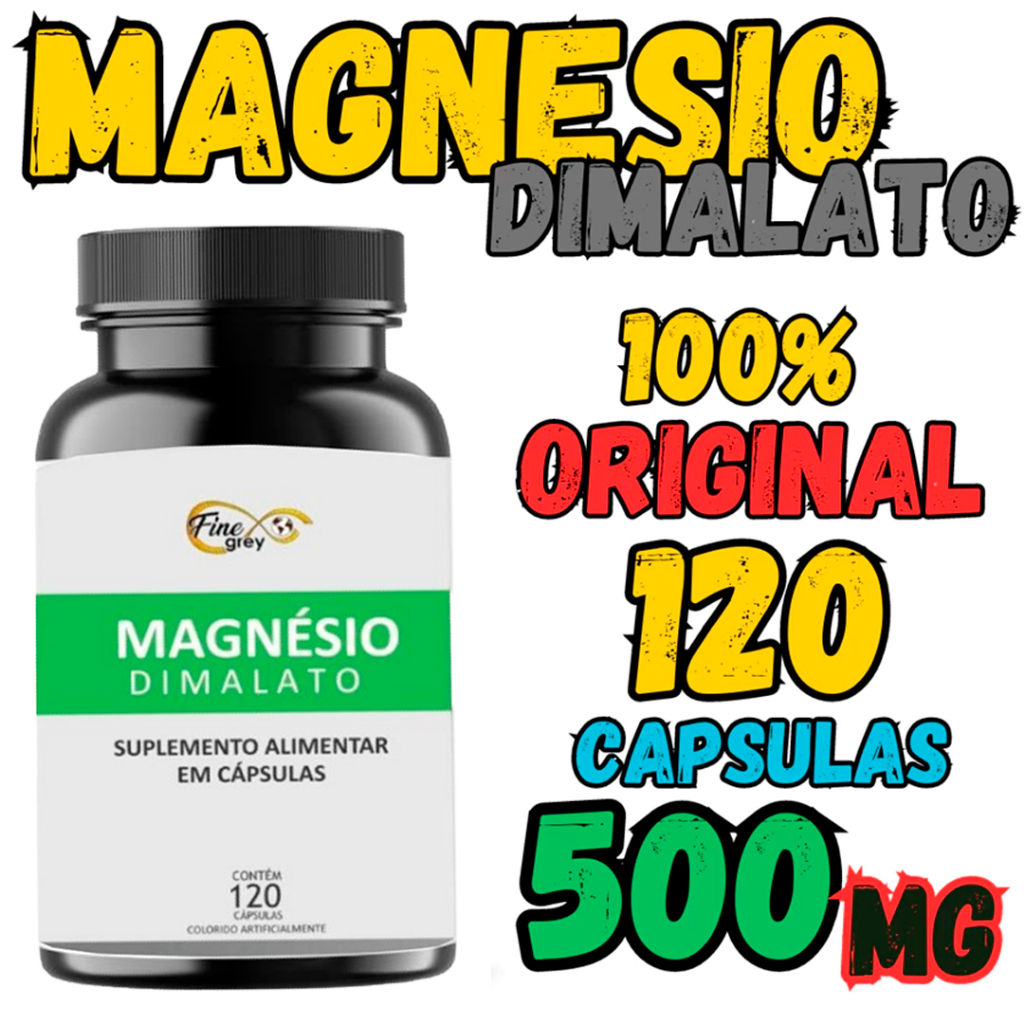 Magnesio Dimalato 500mg alta pureza 120 Capsulas com laudo Concentrado 2 cápsulas ao dia ...