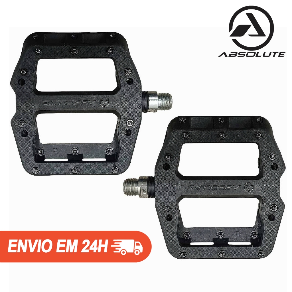 Pedal Plataforma Preto Absolute Wild Flat Com Rolamento MTB Urbana BMX Freestyle | Shopee Brasil