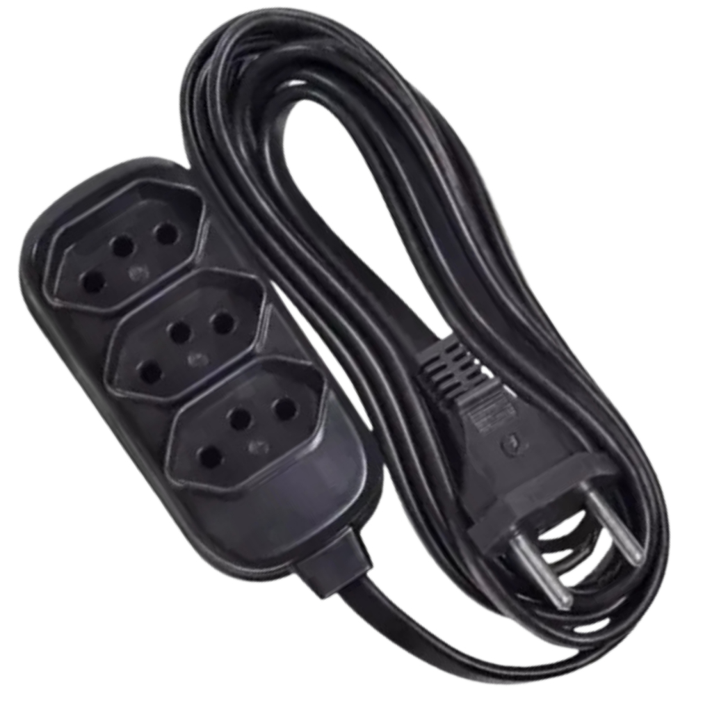 EXTENSÃO TOMADA ELÉTRICA 10 METROS PARA TRÊS TOMADAS 110/220 | Shopee ...