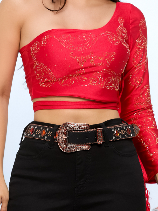 Cropped Country Nula Manga Com Franja Strass Rodeio Cores Variadas ...