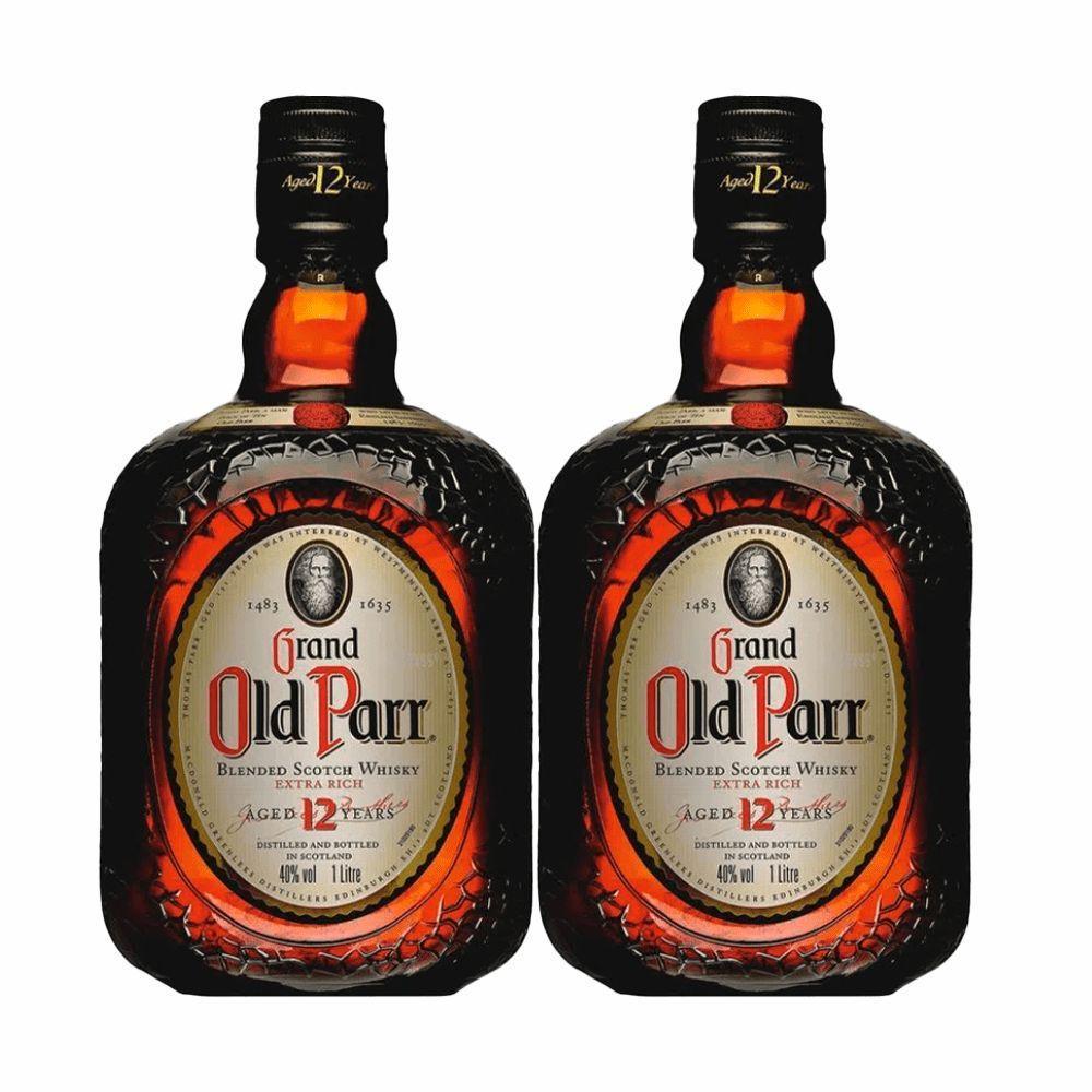 Kit com 2 Grand Old Parr Blended Scotch Whisky Escocês 12 anos 1000ml | Shopee Brasil