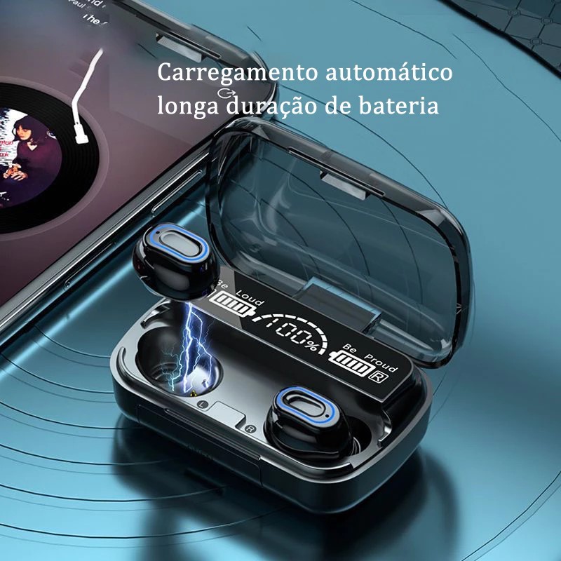 Fone De Ouvido M10 Bluetooth 5.1 Com Display LED Tws Touch Redução De ...