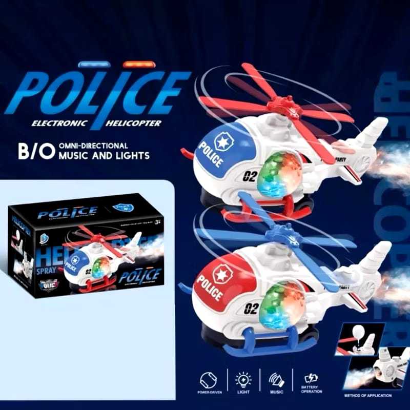 Avião policial infantil de brinquedo com volante universal com spray ...