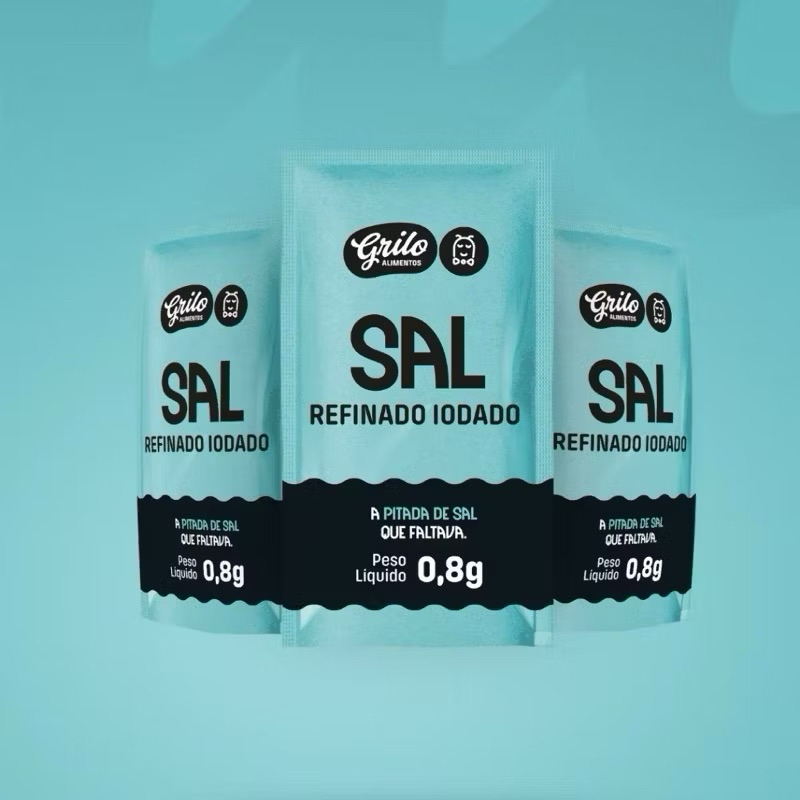 200 Unidades de Sal Refinado sachê 0.08gr Grilo | Shopee Brasil