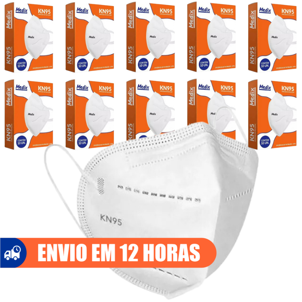 Máscara Descartável KN95 PFF2 Branca 100un Medix | Shopee Brasil