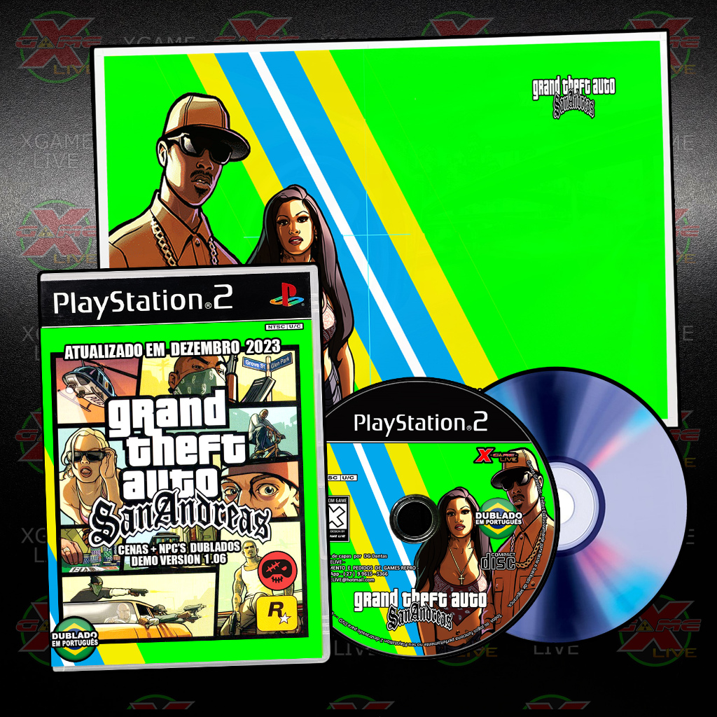 DVD GAME - GTA SAN ANDREAS - DUBLADO + POSTER - PS2 / Play 2 Repro ...
