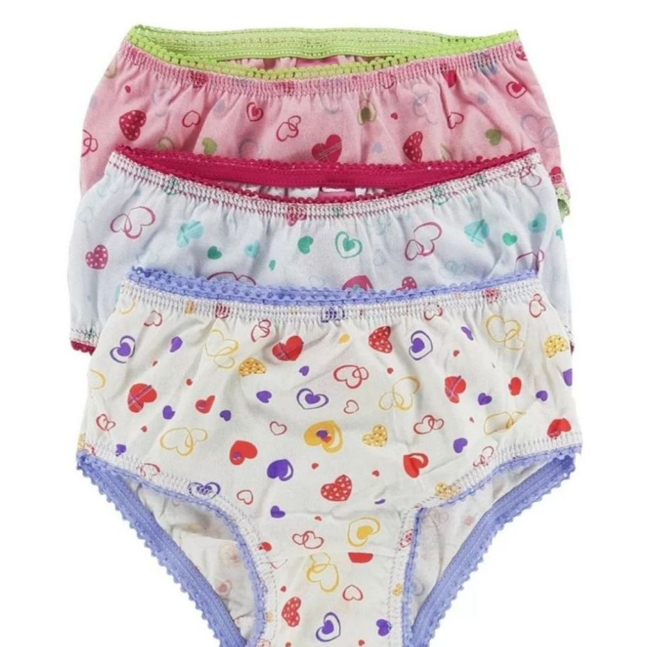 10 Calcinha Infantil Barata Menina Criança 1 a 8 anos Estampas Variadas ...