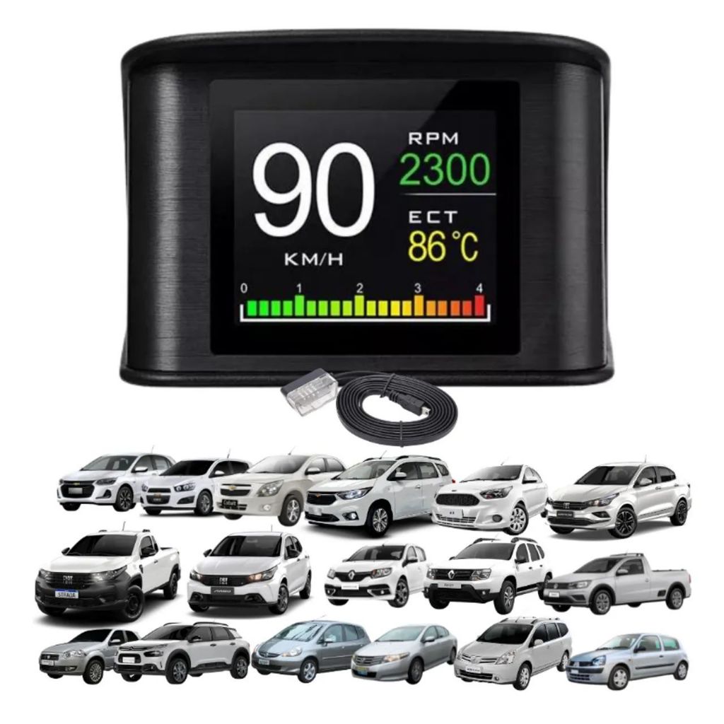 Marcador de Temperatura Velocímetro Automático Digital De Tensão Hud ...