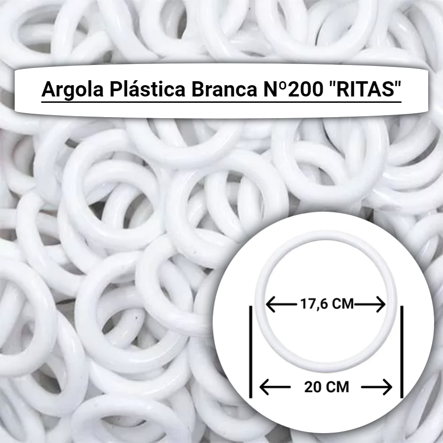 Argola Plástica 200mm Branca Artesanato 6 Un | Shopee Brasil