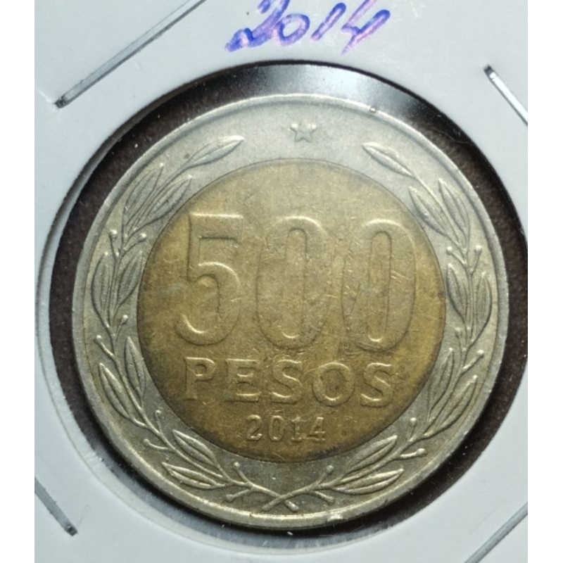 Moeda Chile 500 pesos 2014 bimetalica | Shopee Brasil