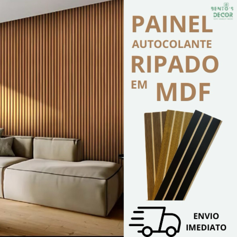 Kit 20 Revestimento Painel de Parede Ripado Decorativo MDF 45×11-ENVIO ...