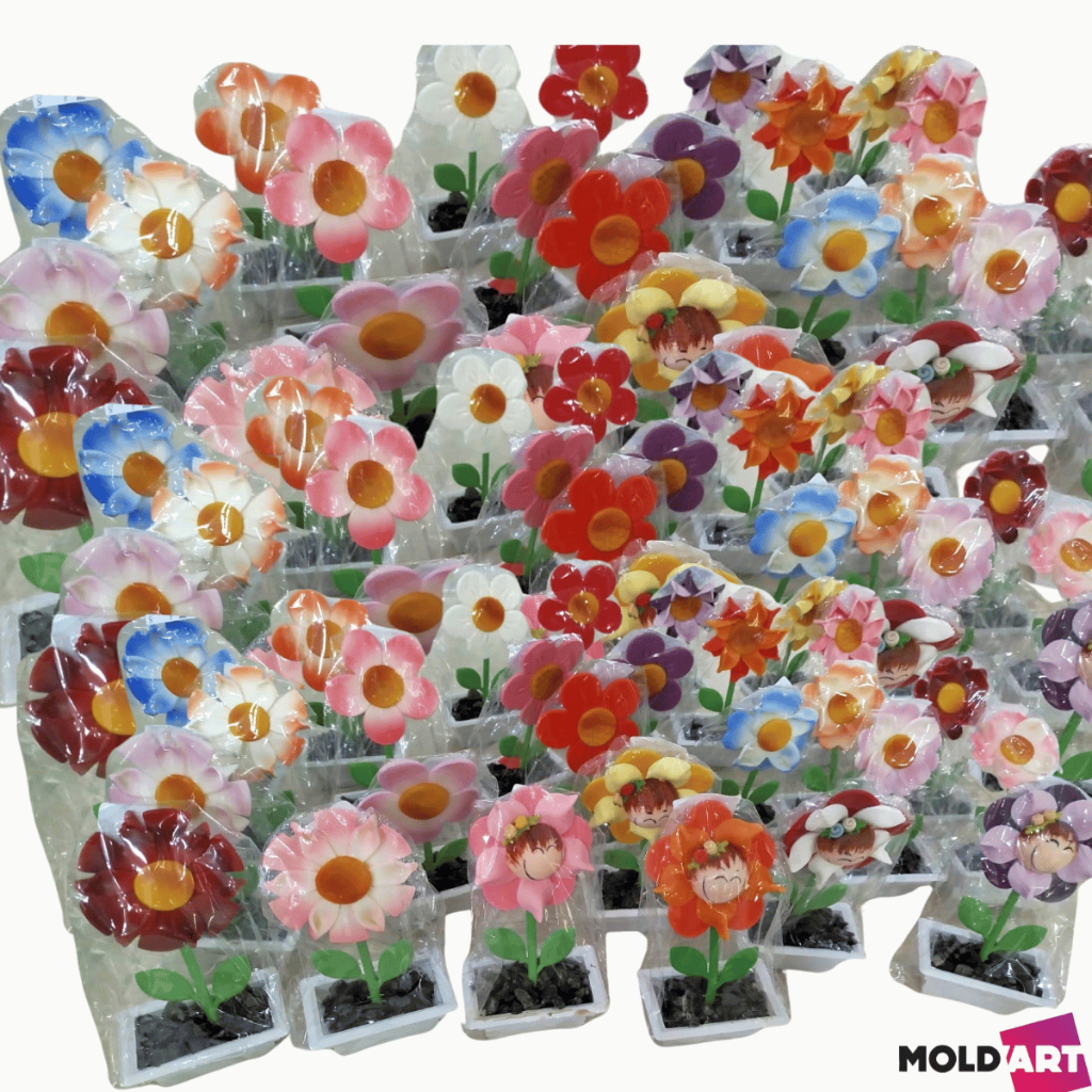 Vasos com Flor de Biscuit Moldart Cores Sortidas Tamanha P - 4x12 e G ...