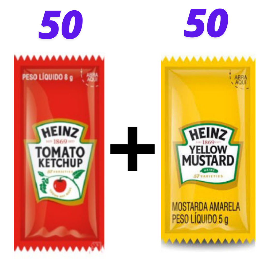 Combo Ketchup e Mostarda Heinz 100 Sachês | Shopee Brasil