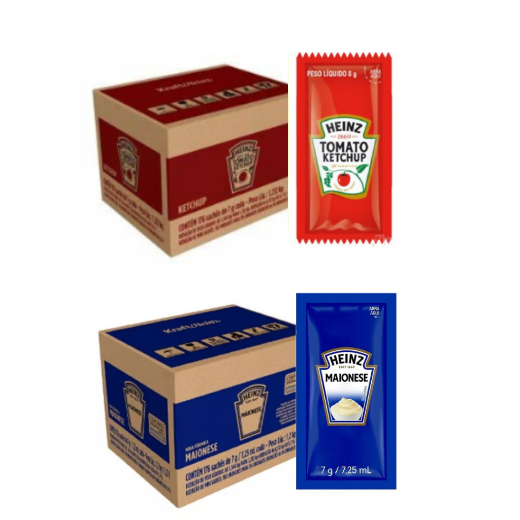 Combo Maionese e Ketchup Heinz 2 Cx 288 Sachês 7g | Shopee Brasil