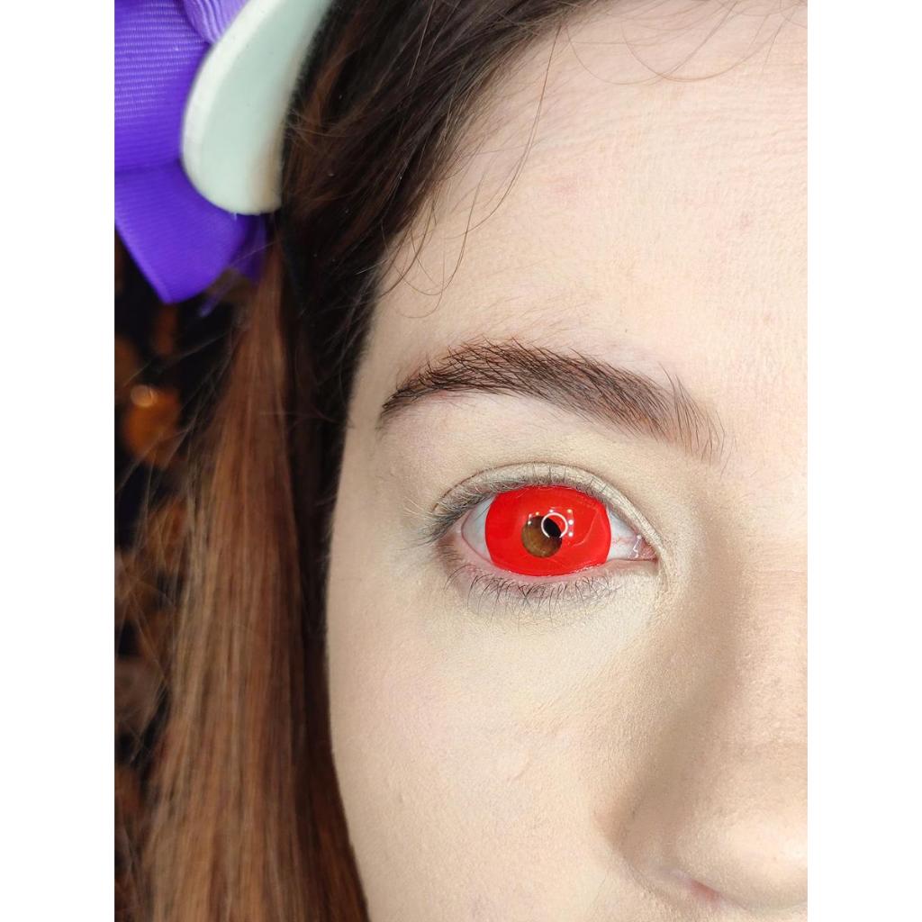 Lente de Contato Mini Sclera 17mm RED Vampire UV Anual ANVISA Perfeita ...