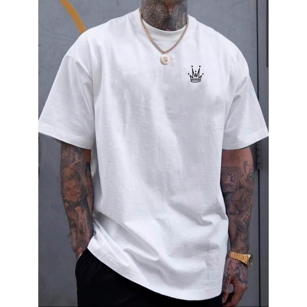 Camiseta Camisa Masculina Coroa Drip Streeatwear Algodão Malha 30.1 ...