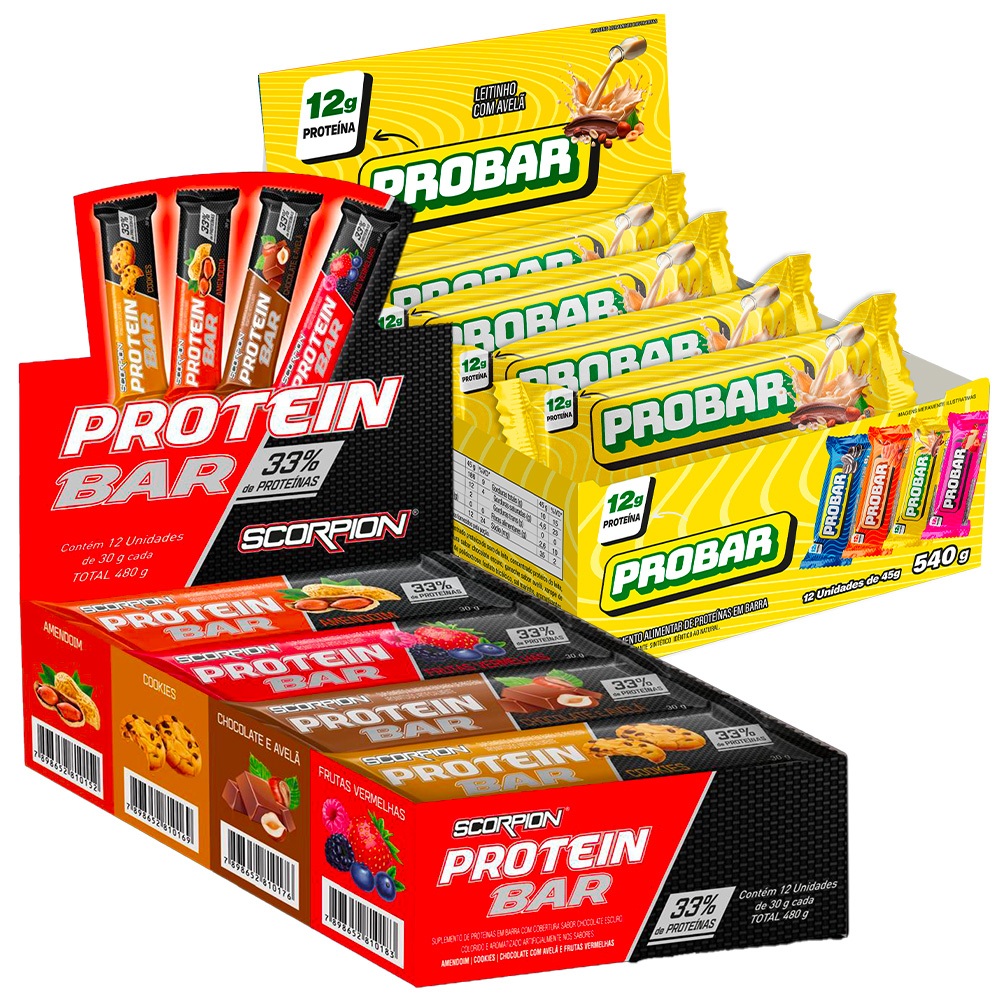 Kit Barra de Proteína Scorpion Protein Bar 30g + Barra de Proteína ...