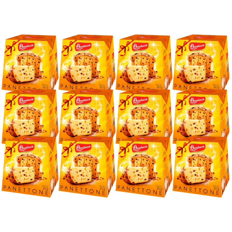 Mini Panetone Bauducco 80g Caixa C/24 Unidades | Shopee Brasil