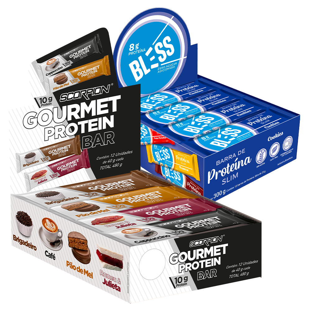 Kit Barra de Proteina Scorpion Gourmet Protein 40g + Barra de Proteina ...