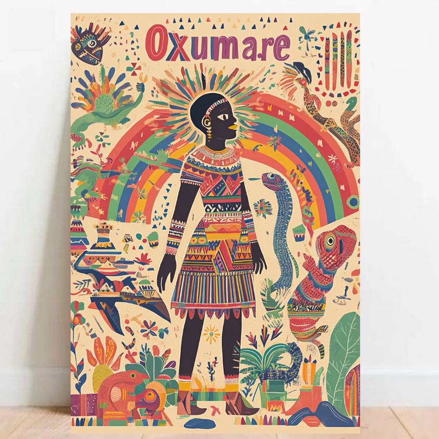 Quadro Placa decorativa Oxumaré Orixá Umbanda Candomblé Decorativo ...