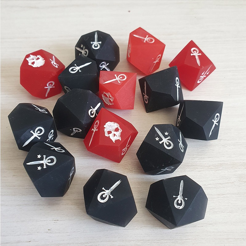 Conjunto Dados RPG Vampiro a Mascara V5 - set artesanal - Melhora o Preço
