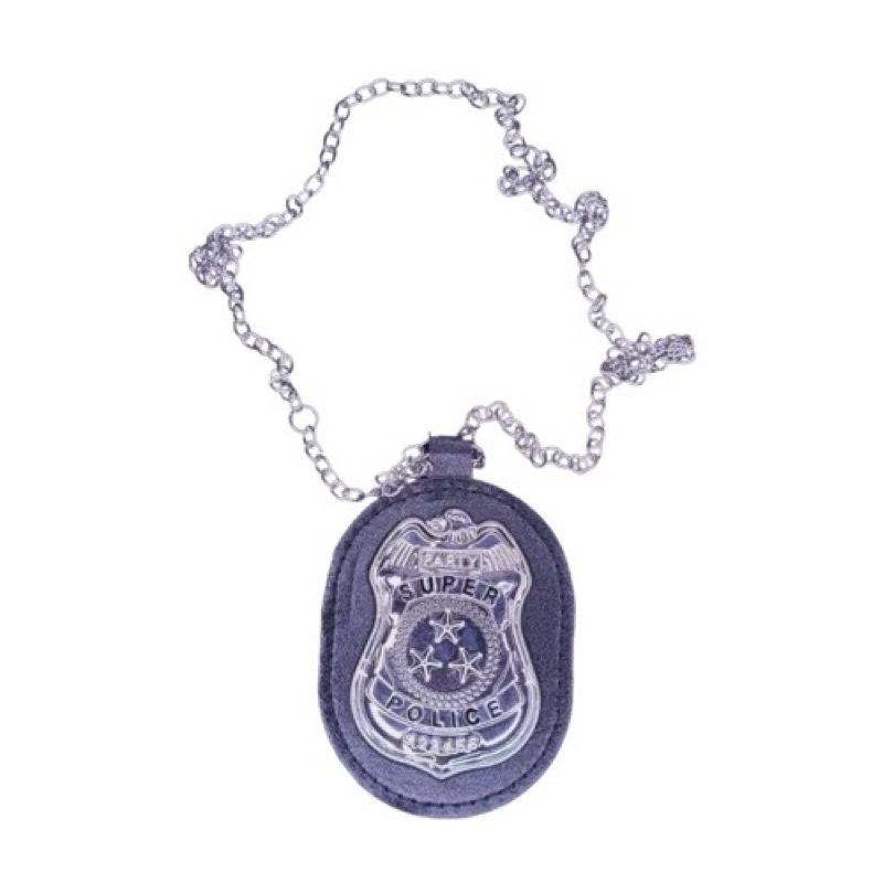 Colar Distintivo de Policial Realista de Couro para Fantasia | Shopee ...