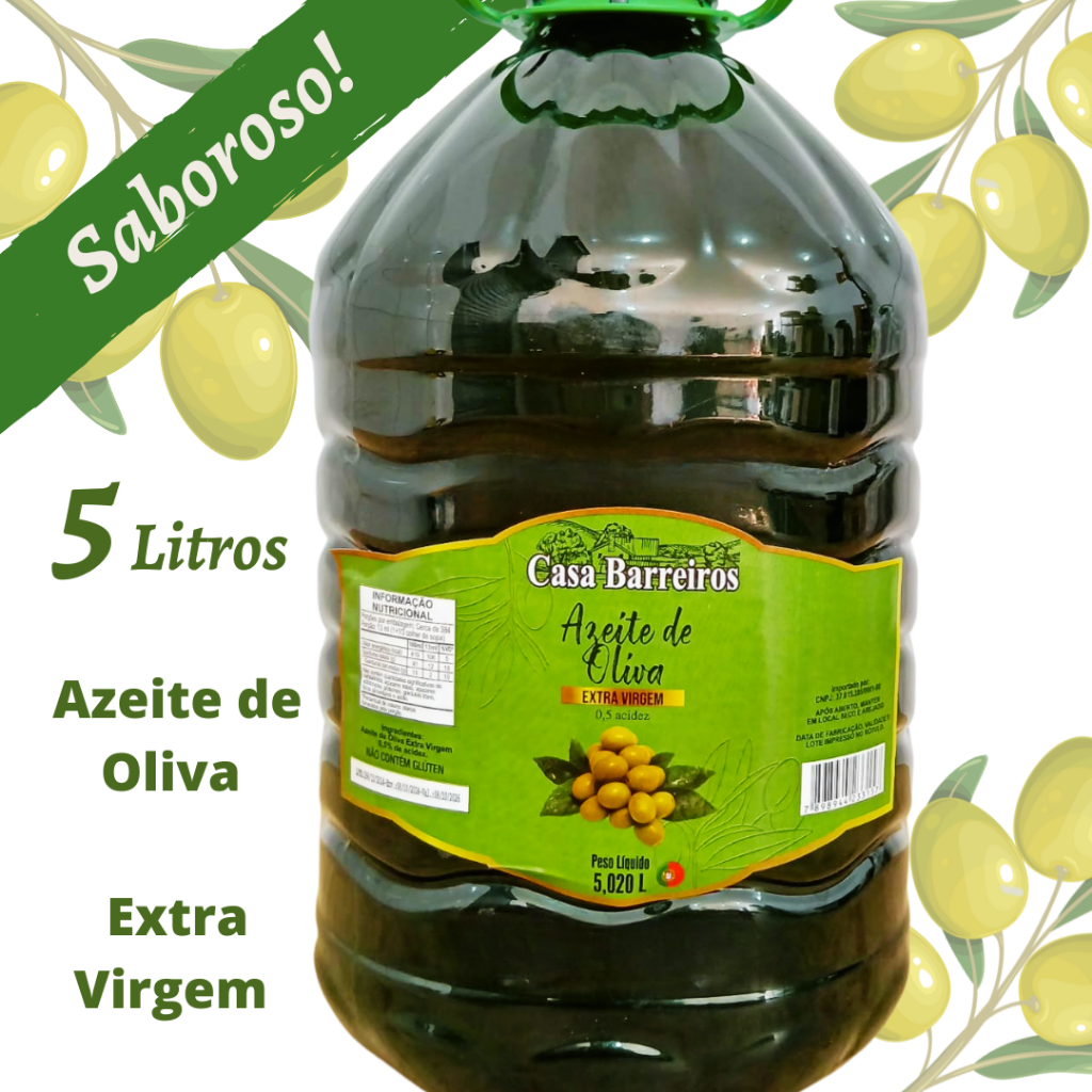 Azeite Extra Virgem 5 Litros Acidez: 0,5 Excelente Custo Benefício | Shopee Brasil