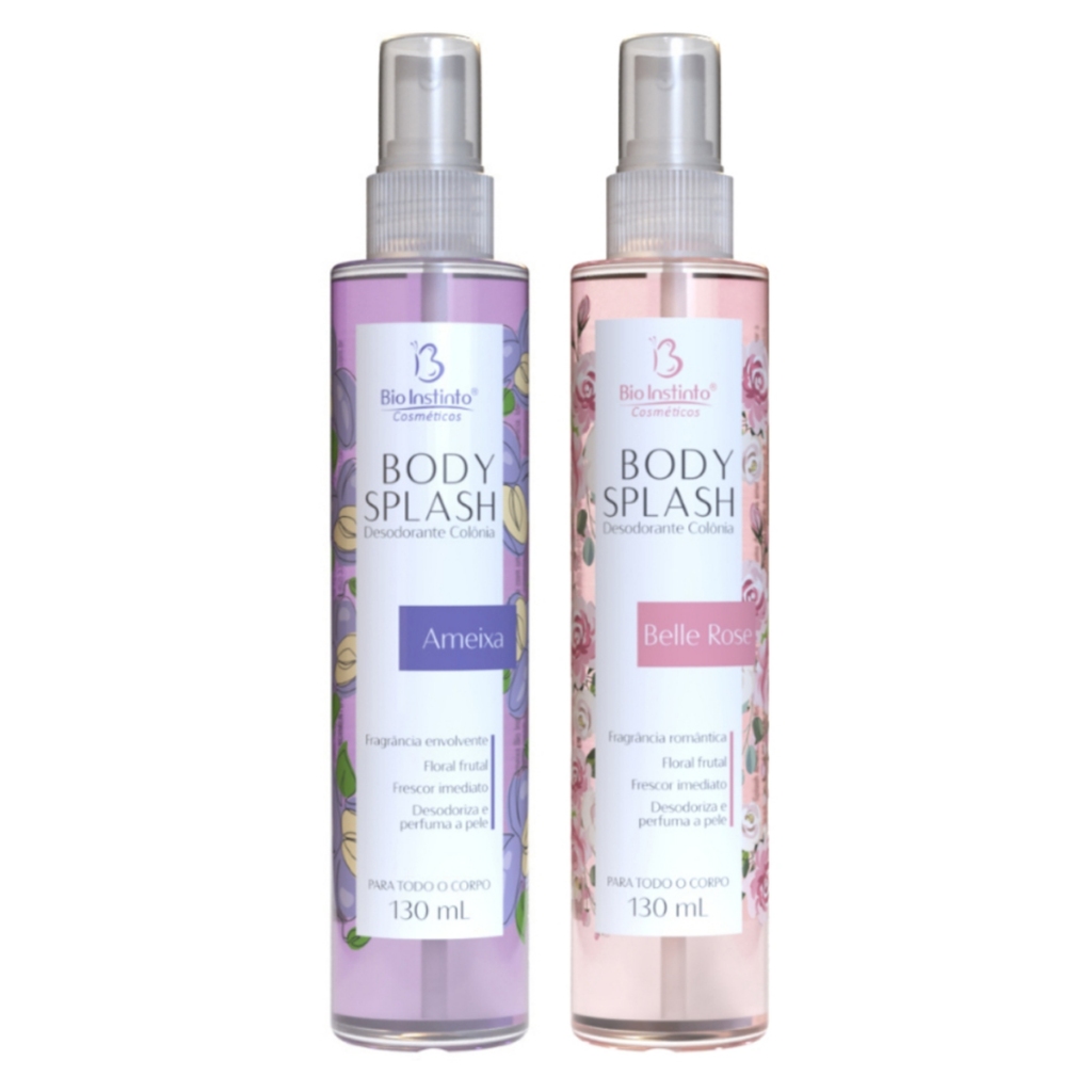Kit 2 Desodorante Colônia Body Splash Ameixa E Belle Rose 130ml Bio Instinto | Shopee Brasil