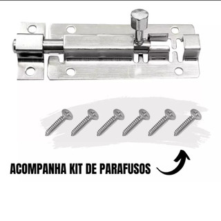Kit Tranca / Ferrolho em Aço Inox 4 Polegadas | Shopee Brasil