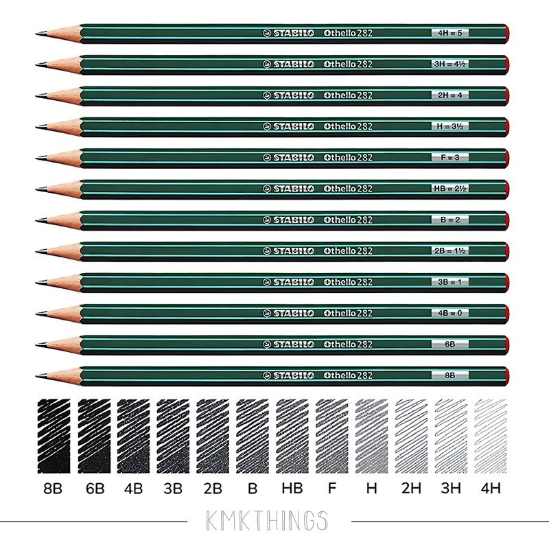 Lápis de desenho com 12 graduações - Othello 282 - Stabilo - 4B - B ...