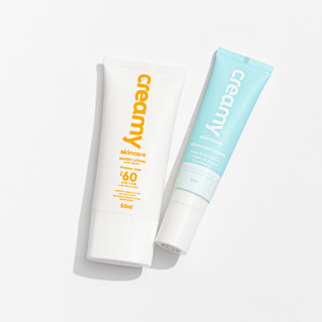 Duo Rotina Masculina pele Oleosa Sérum e Protetor Solar Creamy Skincare ...