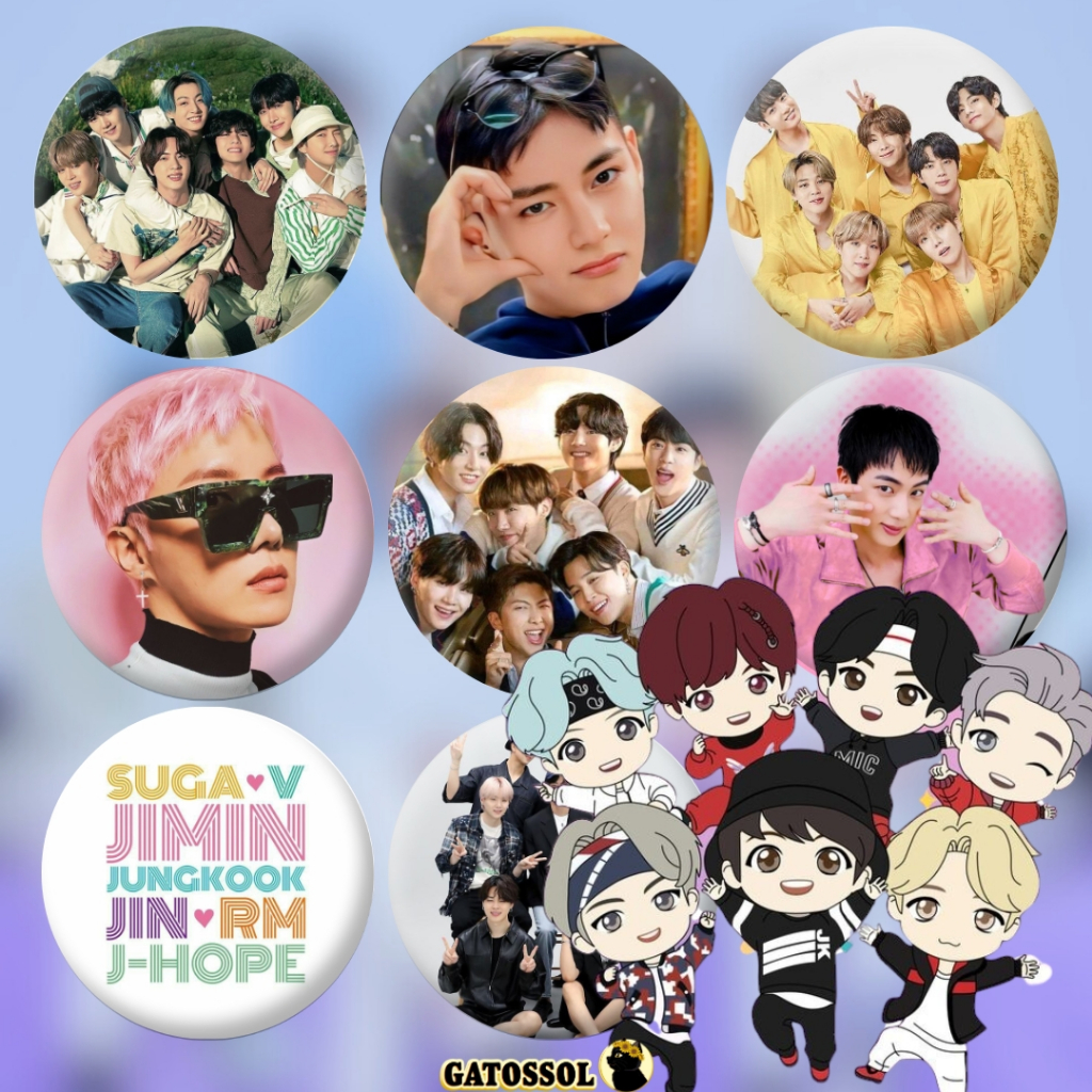 Bottons BTS NOVO- 4,5 cm - KPOP-IDOL-COREANO- Bottom/botton - Boton ...