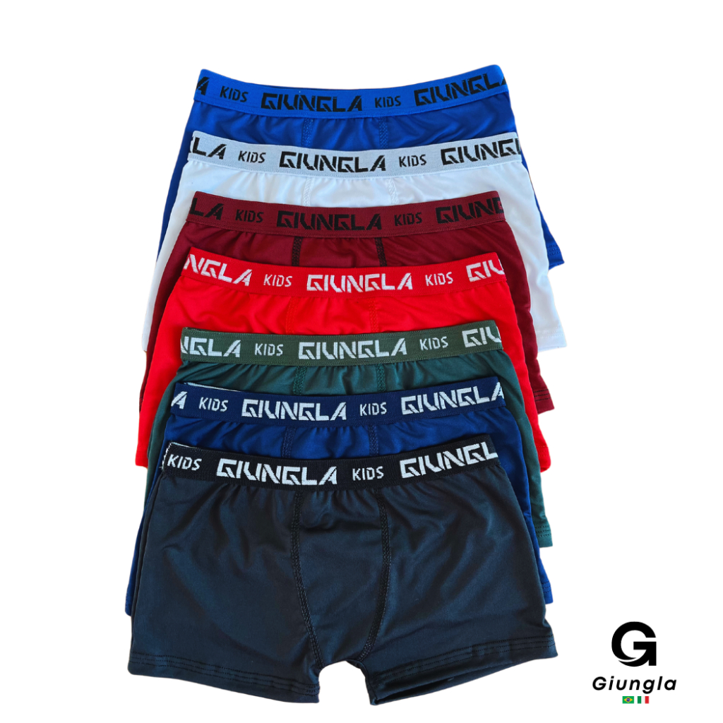 Kit 10 Cuecas Box Infantil Microfibra Original Cueca Boxer para ...