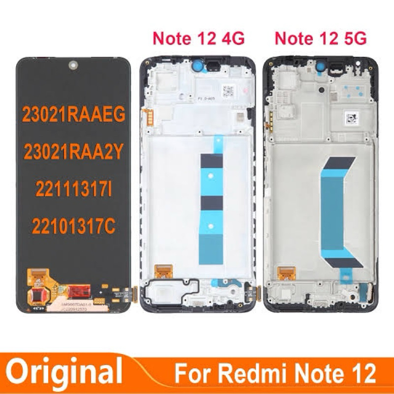 Tela Display Frontal Ori Nacional Compatível Redmi Note 12 4g / Com Aro ...