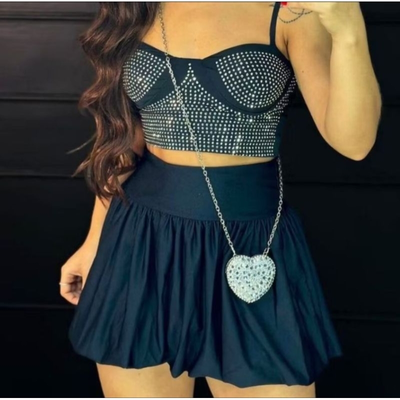 Saia feminina balonê tendência das blogueiras | Shopee Brasil