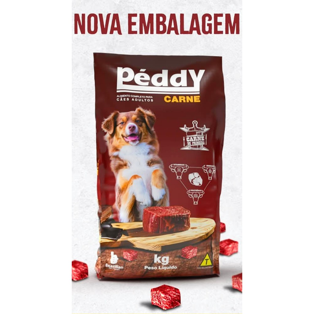 ração peddy cães adultos sabor carne 5kg | Shopee Brasil