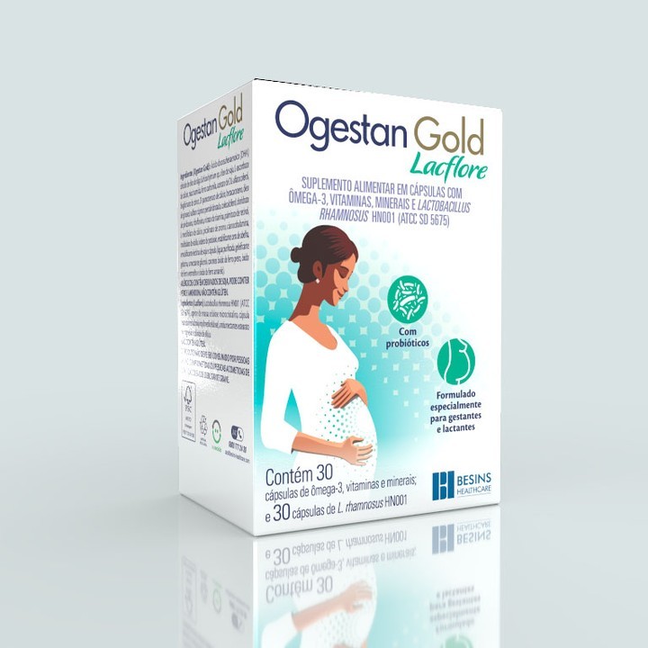 Ogestan Gold Lacflore 60 cápsulas Ogestan 60s | Shopee Brasil