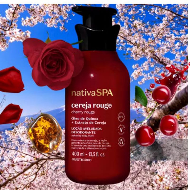 Loção Aveludada Desodorante Corporal Nativa Spa Cereja Rouge 400ml ...